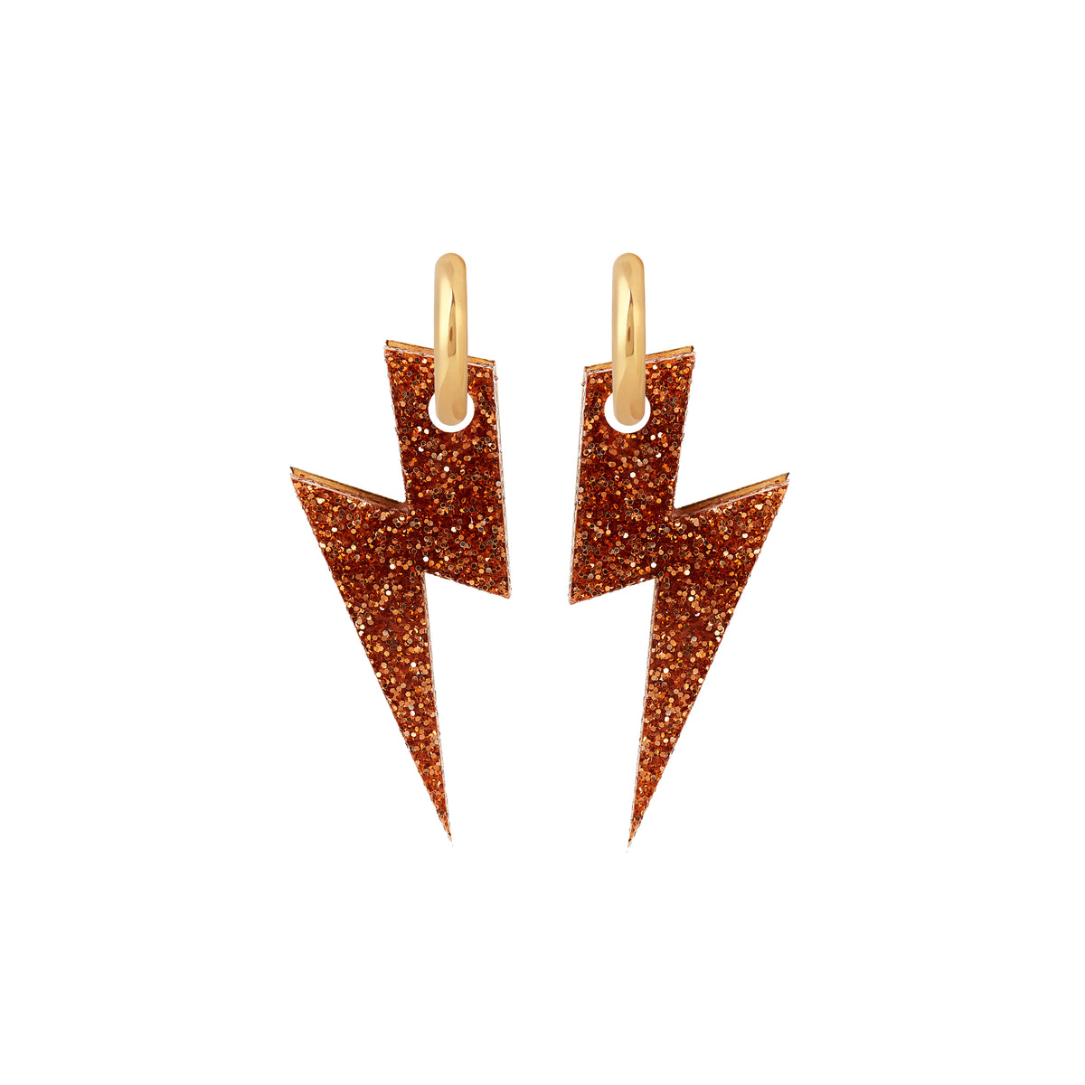 Rose Gold Glitter Bolt Hoops – fizzgoespop