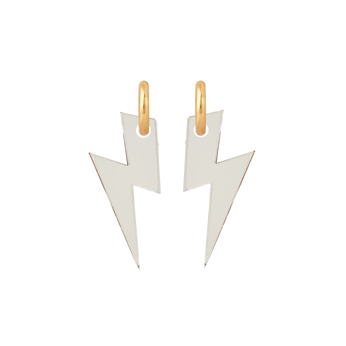 Silver Mirror Bolt Hoops – fizzgoespop