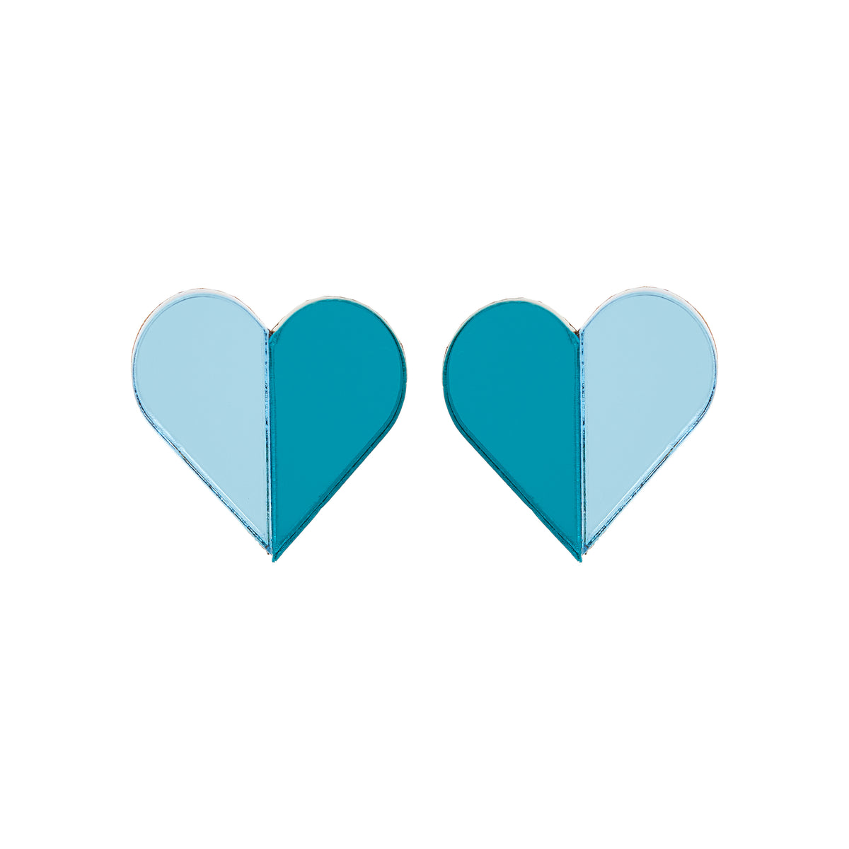 Split Hearts Mirror Blue & Teal – fizzgoespop